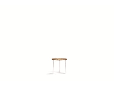 GIRO 42 Round aluminium and wood coffee table By MANUTTI