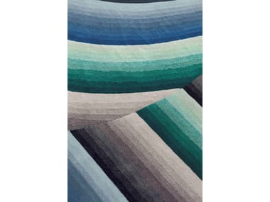 ROUND MIRAGE BLUE Handmade rug By GAN | design Patricia Urquiola