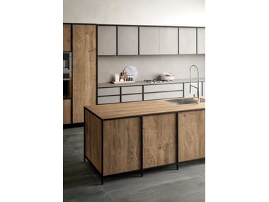 Porcelain stoneware kitchen worktop with wood effect ROVERE BAIO By ...