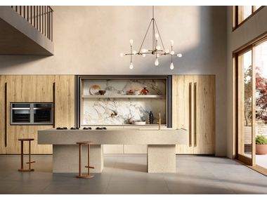 ROVERE BUCKSKIN Porcelain stoneware kitchen worktop with wood effect By ...