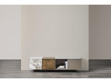 RUBEN | Suspended sideboard Suspended brass sideboard with doors By ...