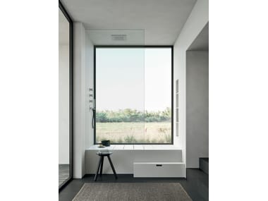 ALTEREGO Vasca da bagno in Corian con doccia integrata By Rexa