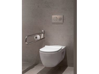 COMFORT Folding plastic grab bar with paper holder By Roca