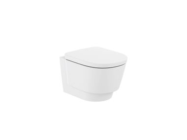 TURA 346697..0 Wall-hung rimless porcelain toilet By Roca