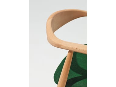 SAPPORO Open back fabric chair with beech frame and armrests By Annud ...