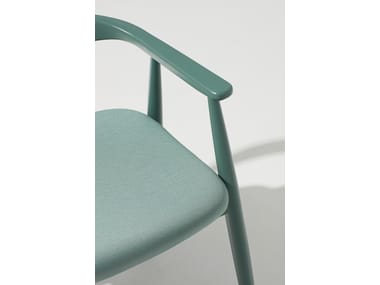 SAPPORO Open back fabric chair with beech frame and armrests By Annud ...