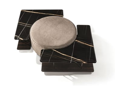 Modular marble coffee table SATURN By Longhi design Giuseppe Viganò
