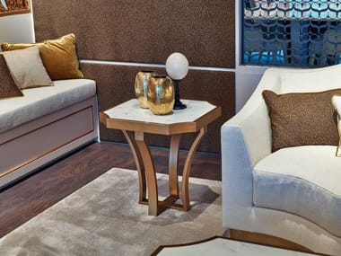 SAVOY Calacatta Oro marble high side table By Sicis | design Massimiliano Raggi