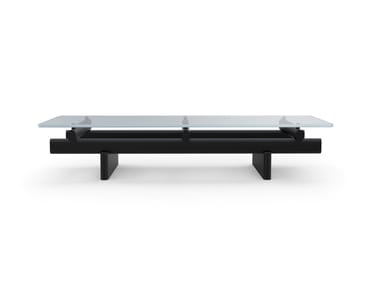 SENGU Low rectangular wood and glass coffee table By Cassina | design ...