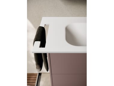 Single vanity unit with integrated washbasin SENSE 18 By Ideagroup