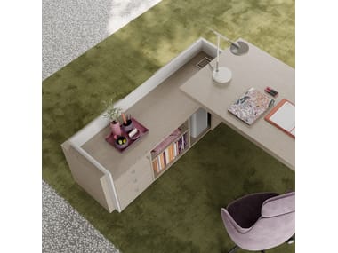 SESSANTA Rectangular wooden executive desk By PROF