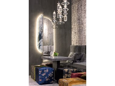 Wall-mounted glass mirror with integrated lighting SHARED By Sicis ...