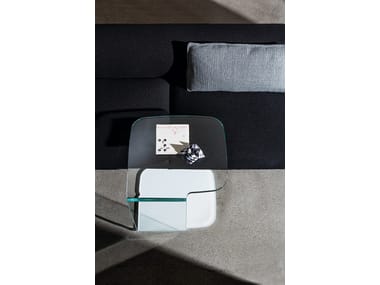 SHELL Square rectangular glass coffee table By Sovet italia | design ...