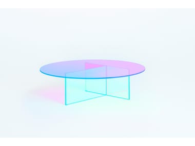 SHIMMER | Round coffee table By Glas Italia