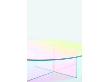 SHIMMER | Round coffee table By Glas Italia