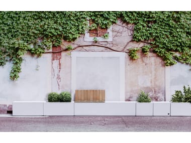 BOX TO BOX Modular concrete bench with back By SIT | design João Carvalho