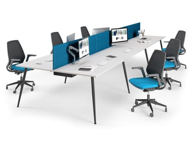 SKINNY | Office desk with sound absorbing screens Skinny Collection By ...