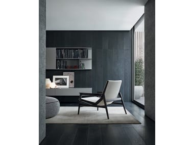 Módulo de arrumação de parede modular de madeira com suporte para TV ...