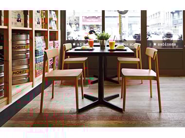 SMART SI0610 Stackable beech chair open back By Andreu World