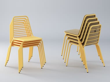 SORELL Upholstered stackable stainless steel chair By MUSOLA | design ...