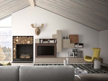 Lacquered storage wall SPAZIO S402 By PIANCA