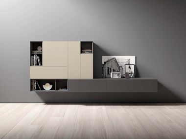 Lacquered storage wall SPAZIO S402 By PIANCA