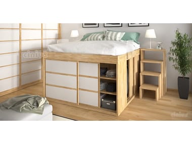 SPAZIOBED | Bed with cabinet By Cinius
