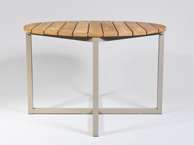 SPIKES Round aluminium and wood dining table By Sachi