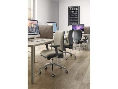 SPRINT Height-adjustable fabric office chair with armrests with 5-Spoke ...