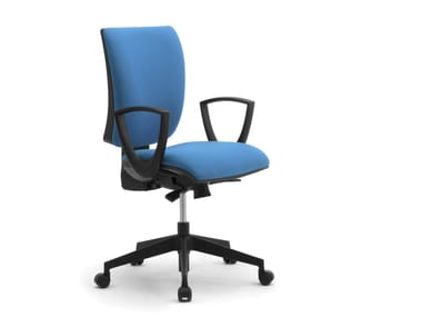 SPRINT Height-adjustable fabric office chair with armrests with 5-Spoke ...