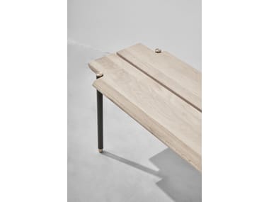 STACKING Steel and wood bench By District Eight