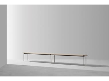 STACKING Steel and wood bench By District Eight