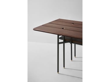 STACKING DROP LEAF Extending steel and wood console table By District Eight