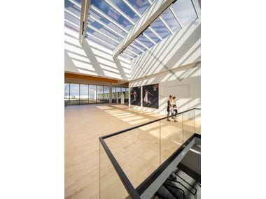 Glass and steel roof window STEP LONGLIGHT/RIDGELIGHT By Velux Commercial