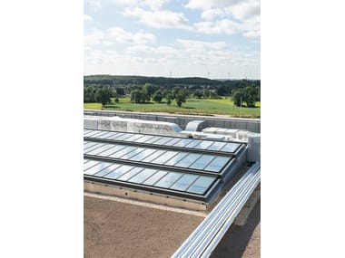 Glass and steel roof window STEP LONGLIGHT/RIDGELIGHT By Velux Commercial