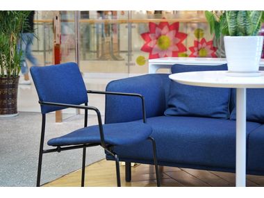 STILO Fabric chair with armrests and base in steel By grado design ...