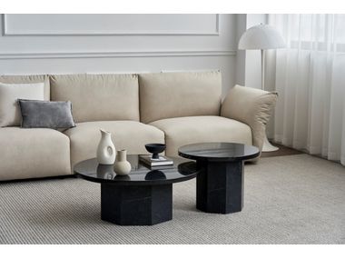 SUGAR CUBES | Round coffee table Round wood veneer coffee table for ...