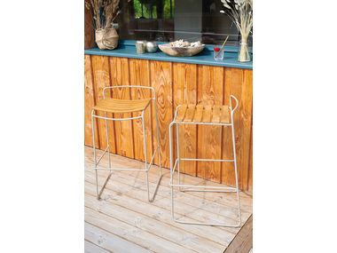 SURPRISING TEAK | Sled base stool Surprising Collection By Fermob ...