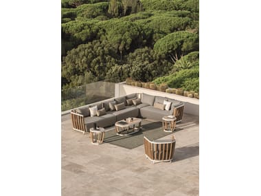 SWING Modular teak garden sofa By Ethimo