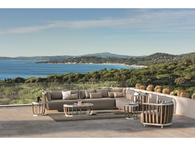 SWING Modular teak garden sofa By Ethimo