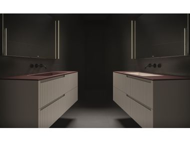SYNERGY Single wall-mounted vanity unit with towel rail By Fiora