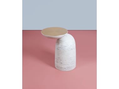 PINGU X Round marble side table By Secolo