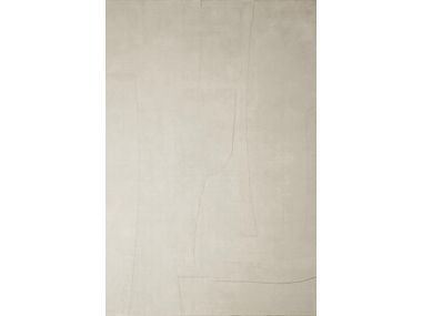 BREF Solid-color handmade rectangular wool rug By Serge LESAGE