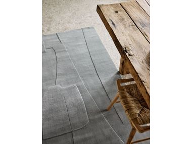 BREF Solid-color handmade rectangular wool rug By Serge LESAGE