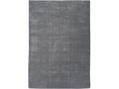 BREF Solid-color handmade rectangular wool rug By Serge LESAGE