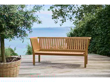 ST. CATHERINE Teak bench with back By Sika Design