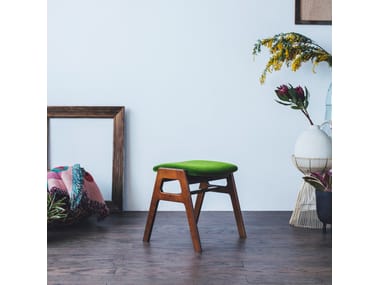 Stool Wooden and fabric stacking stool By KARIMOKU