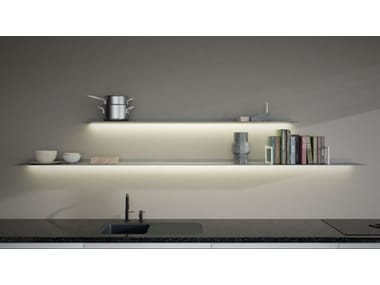 WALL SHELF WITH LIGHT UNDER Aluminium wall shelf with integrated ...