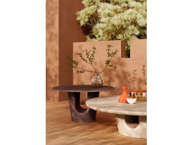 BREZZA Tavolino da giardino rotondo in vetro riciclato By TA Design