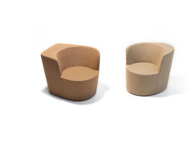 TABA Felt armchair with armrests By Moroso | design Alfredo Häberli